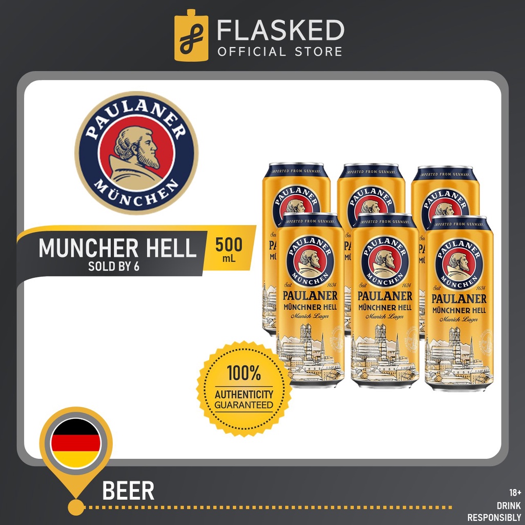 Paulaner Original Munchner Hell 500ml Can 6 pack | Shopee Philippines