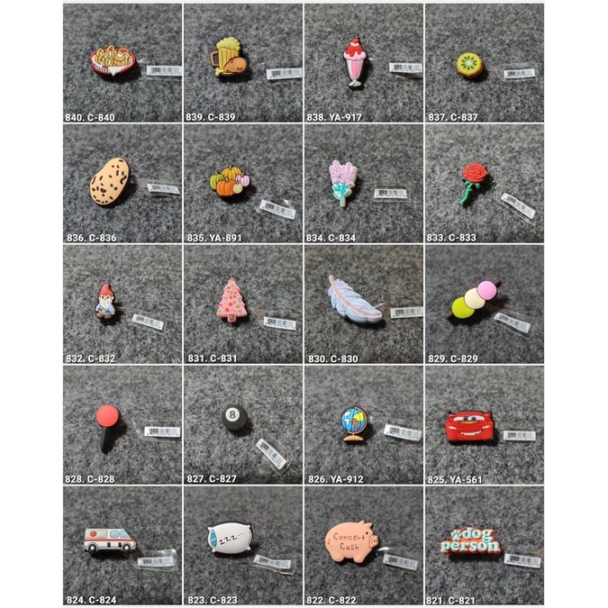 ONHAND Authentic Jibbitz Regular designs 821-840 Hole Shoes Charms ...