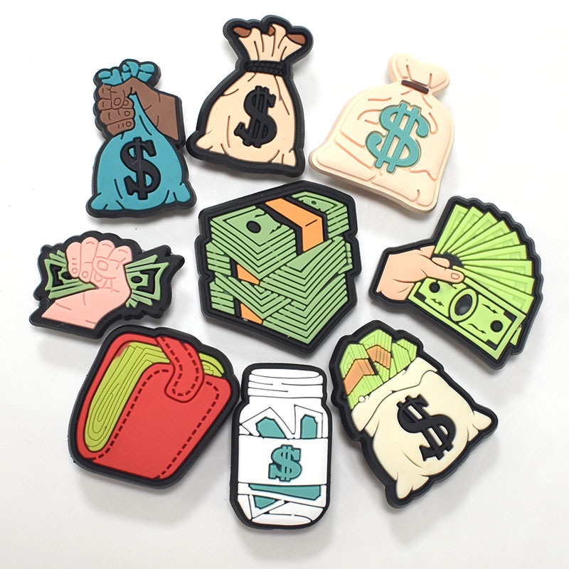 Cartoon Money Cash Croc Design Pins Jibitz Charm Shoe Charms Croccs ...