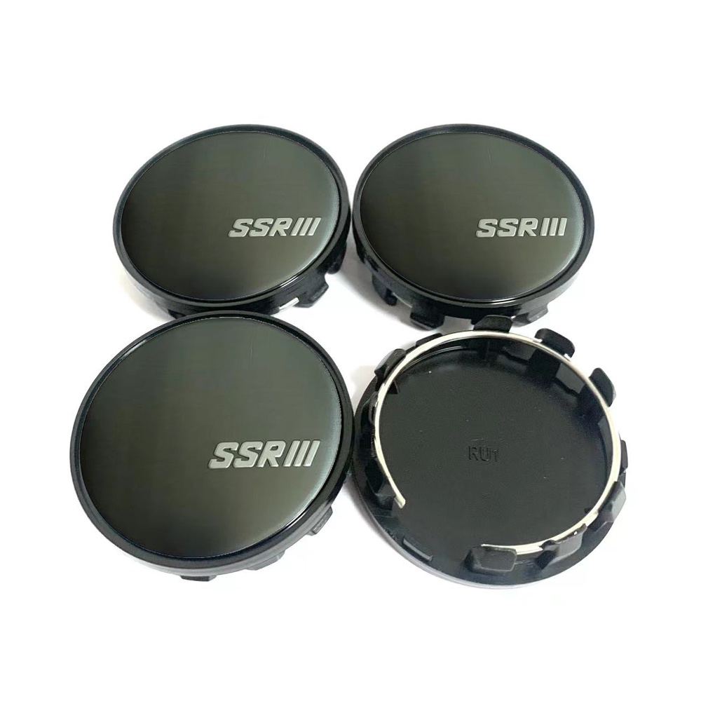 4pc 59mm SSR Black Silver red logo Sticker Car Modified Wheel Center ...