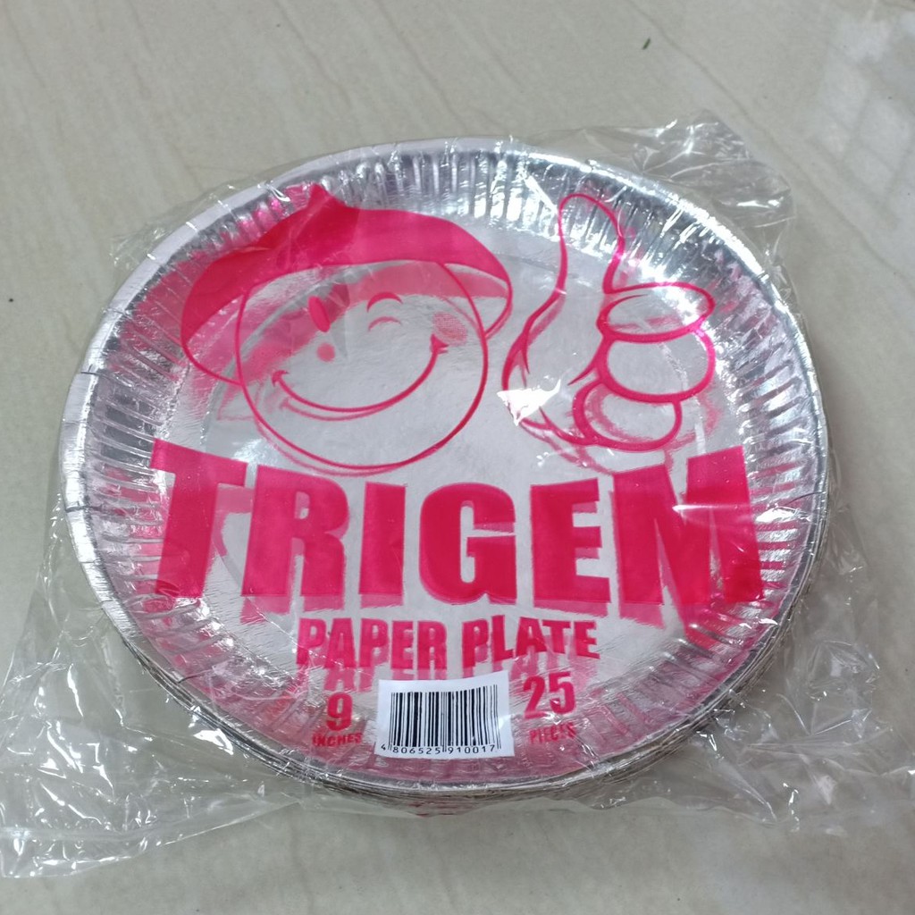 TRIGEM Disposable Paper Plate (9 Inches) | Shopee Philippines