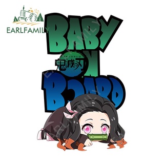 EARLFAMILY 13cm x 8.4cm for Demon Slayer Nezuko Baby On Board Car ...