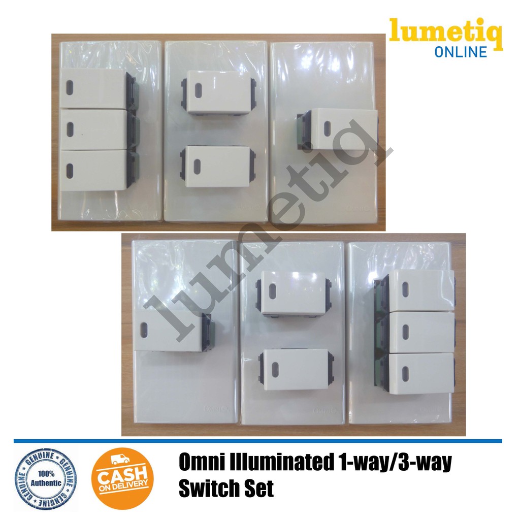 OMNI Wide Series Illuminated Switch Set 1-way/3-way (1/2/3 Gang ...
