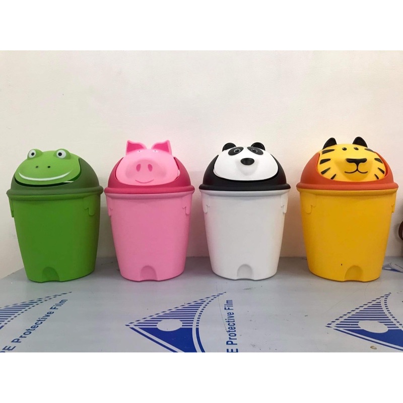 Animals Trash Can with Cover Panda Tiger Frog | Shopee Philippines