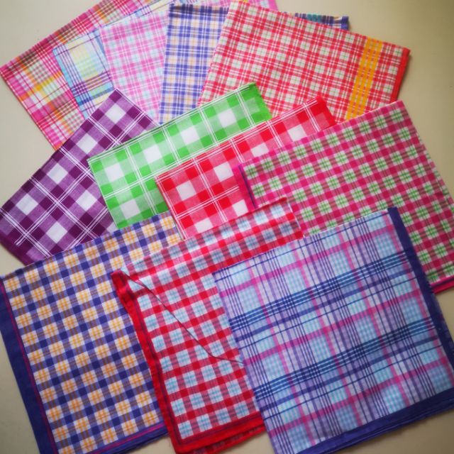 1/3 pcs Makapal Women Checkered Handkerchief Panyo (random color ...