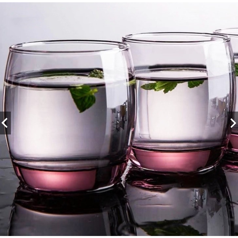 (6pcs/Set) ⭐ 190ML Delisoga Water Glass Juice Glass Creative Pink ...