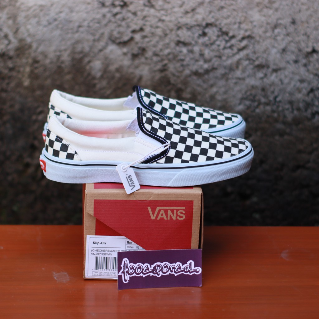 Vans Slip On Classic Chess Checkerboard Black White | Shopee Philippines
