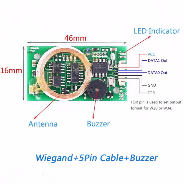 Dual Frequency Rfid Jammer Ic Id Card Reader Wiegand Uart Wireless Card