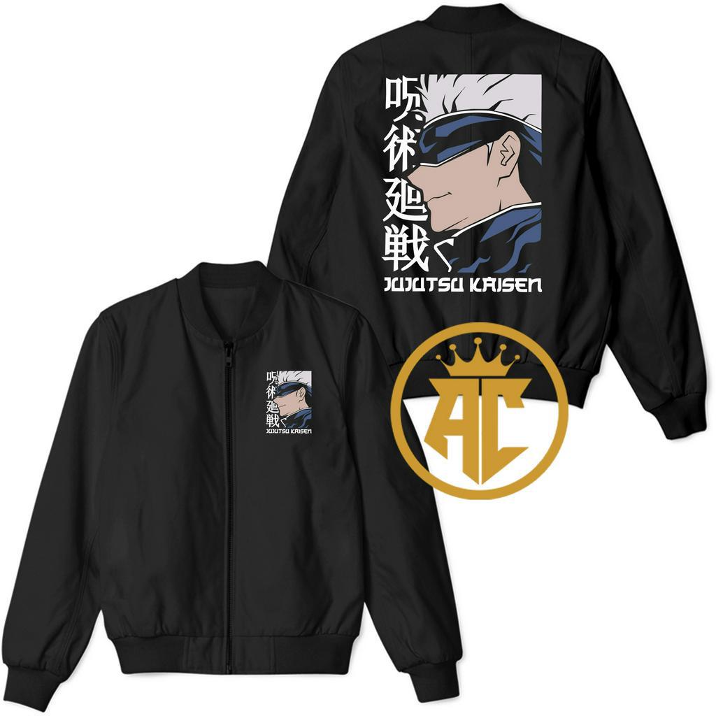 Bomber Jacket Men Women ANIME JUJUTSU KAISEN Jacket GOJO SATORU ...