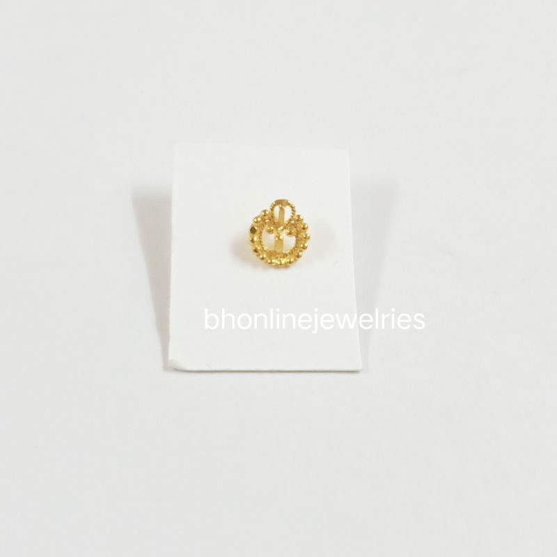 Gold Mukuthi/ Nose Pin/ Nose Stud Full Gold Design Backscrew | Shopee ...