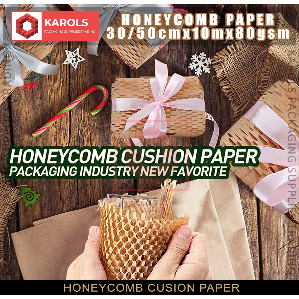 10 meters Kraft/Red/Black/White Honeycomb Wrapping Paper packaging ...