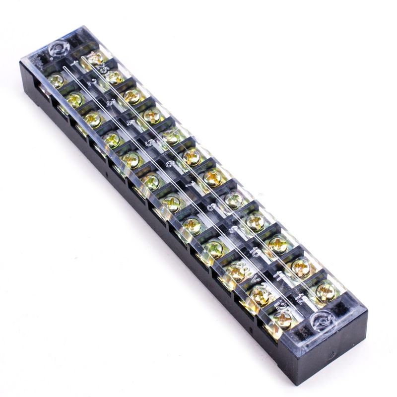 Ready stock* 1pcs,AC600V 25A 2x12 Positions Covered Barrier Screw ...