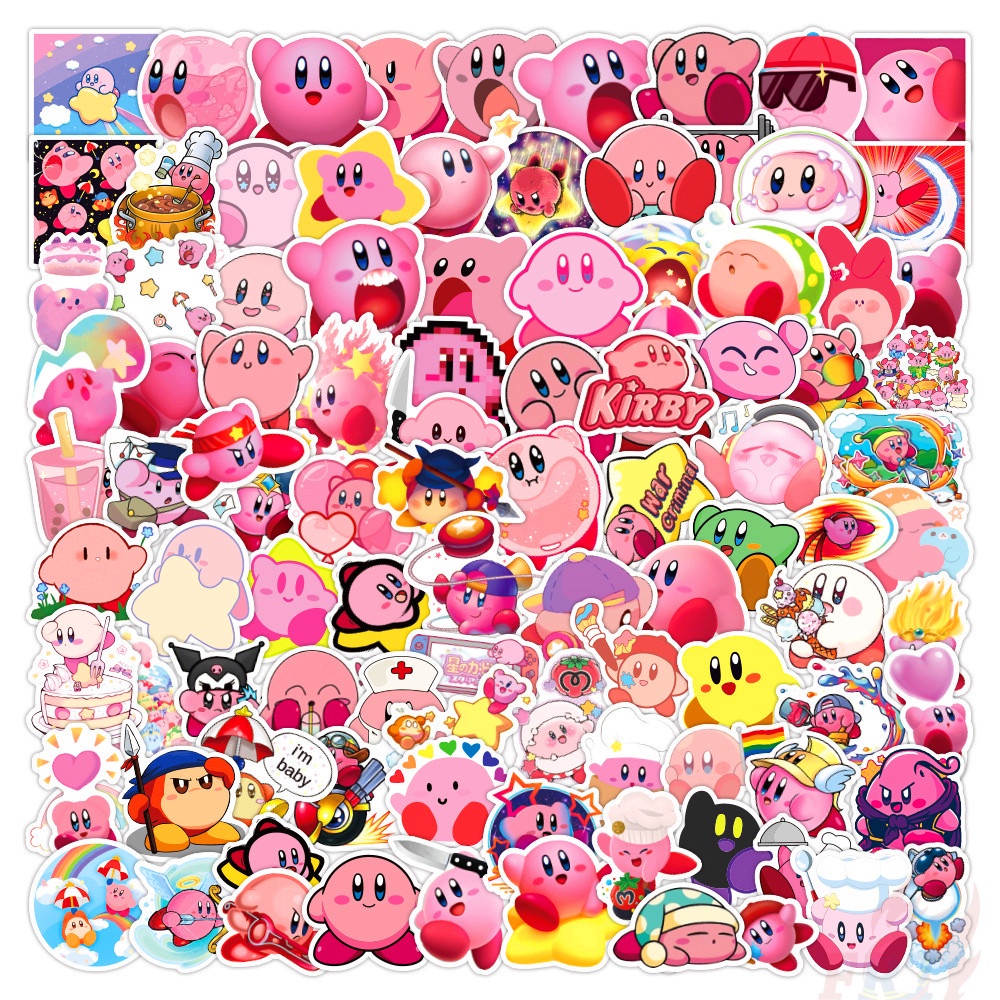 100Pcs/Set Kirby - Anime Games Stickers DIY Fashion Luggage Laptop ...