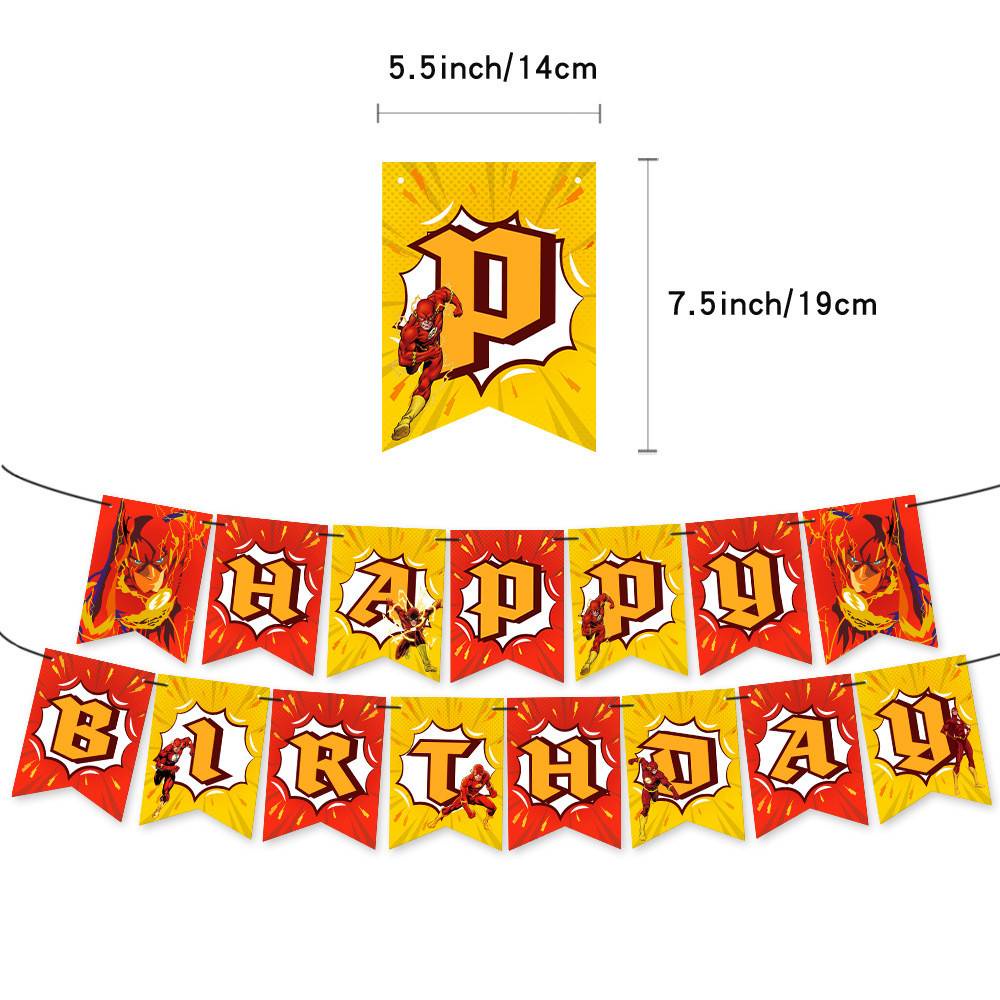 Kira The Flash Theme kids birthday party decorations flag banner cake ...