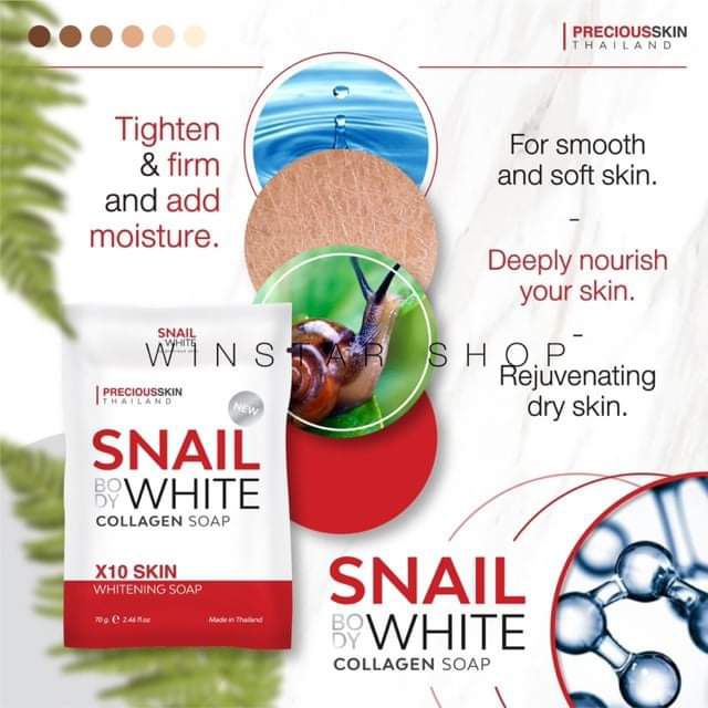 Snail White Collagen Soap 100 Original Made in Thailand | Shopee ...
