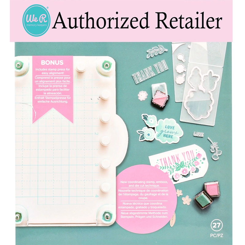 We R Memory Keepers Mini Evolution Stamp, Die & Emboss Kit - Floral ...