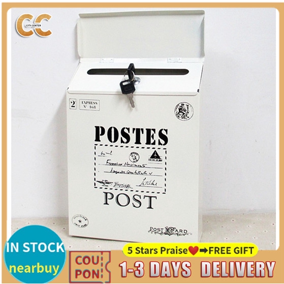 【Warranty 1 Year】Letter Mailbox with waterproof and Lockable European ...
