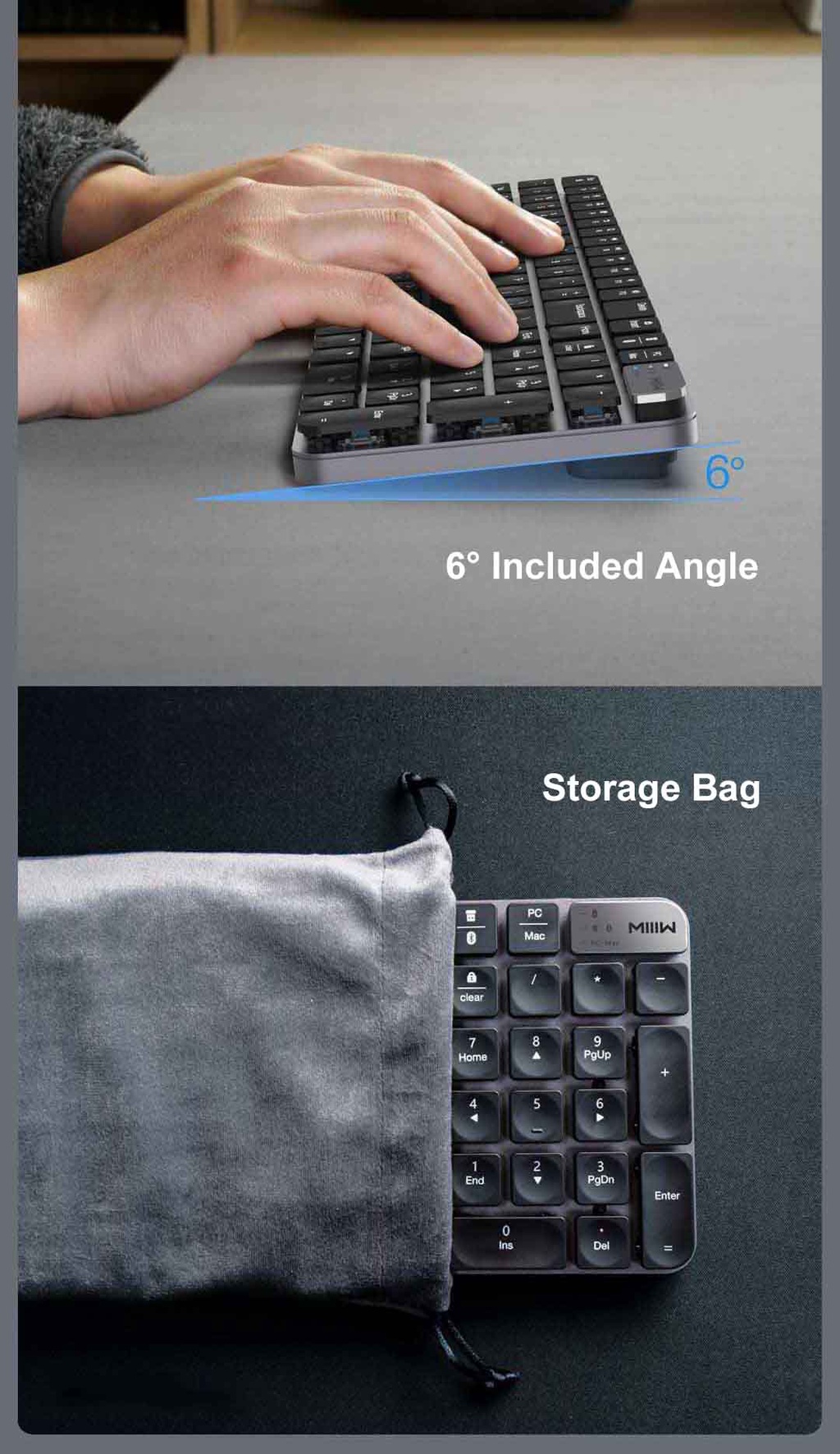 MIIIW Wireless Mechanical Keyboard Short Shaft Dual Mode Bluetooth ...