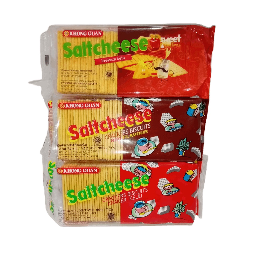 Khong Guan Saltcheese Biscuit Crackers Spicy BBQ Cheese Original 200 gr ...