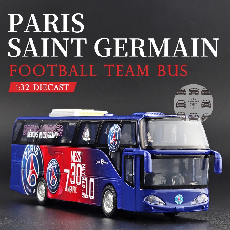 1:32 Paris Saint Germain Football Team Bus Model Alloy Diecast Car Toy ...