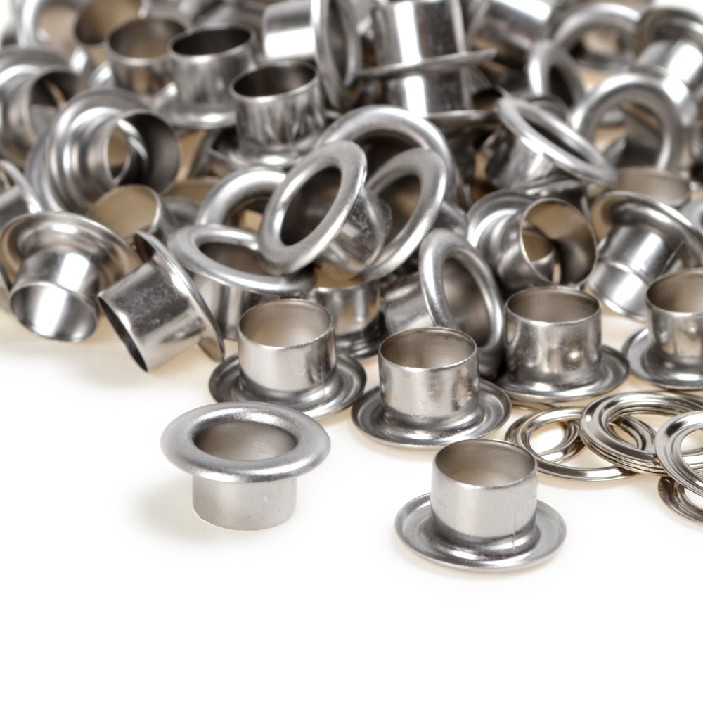 100 Sets Silver Eyelets Ring Grommets with Washer 6mm/8mm/10mm Leather ...