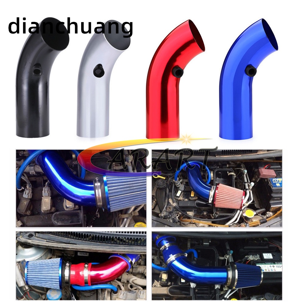 Universal Aluminum 3'' inch car Air Intake Pipe kit Pipes cold Air ...