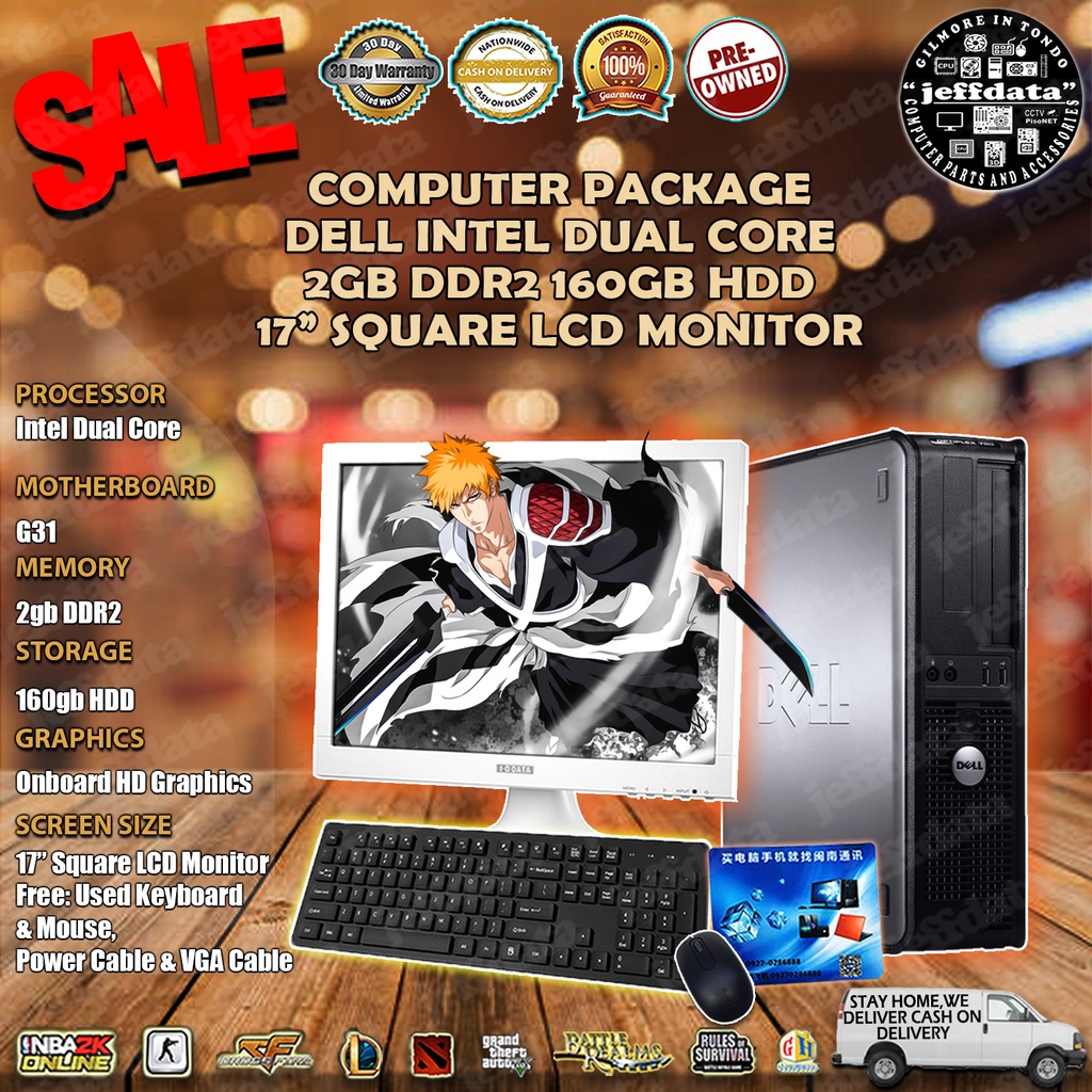 Computer set slim assorted dualcore 2gb ram 160gb hdd 17 sq monitor ...