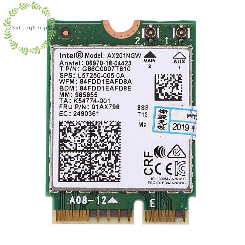 for Intel Wi-Fi 6 AX201 Bluetooth 5.0 Dual Band 2.4G/5G Wireless NGFF ...