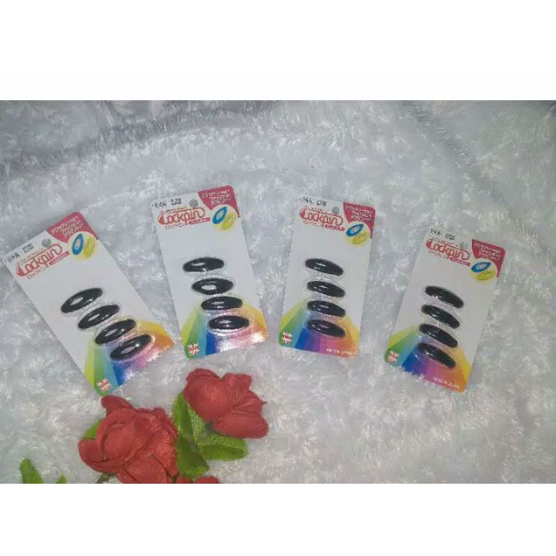 Lockpin Pegion Hijab Pin Chin Pin Black Ori Japan (1 pack: 4pcs ...