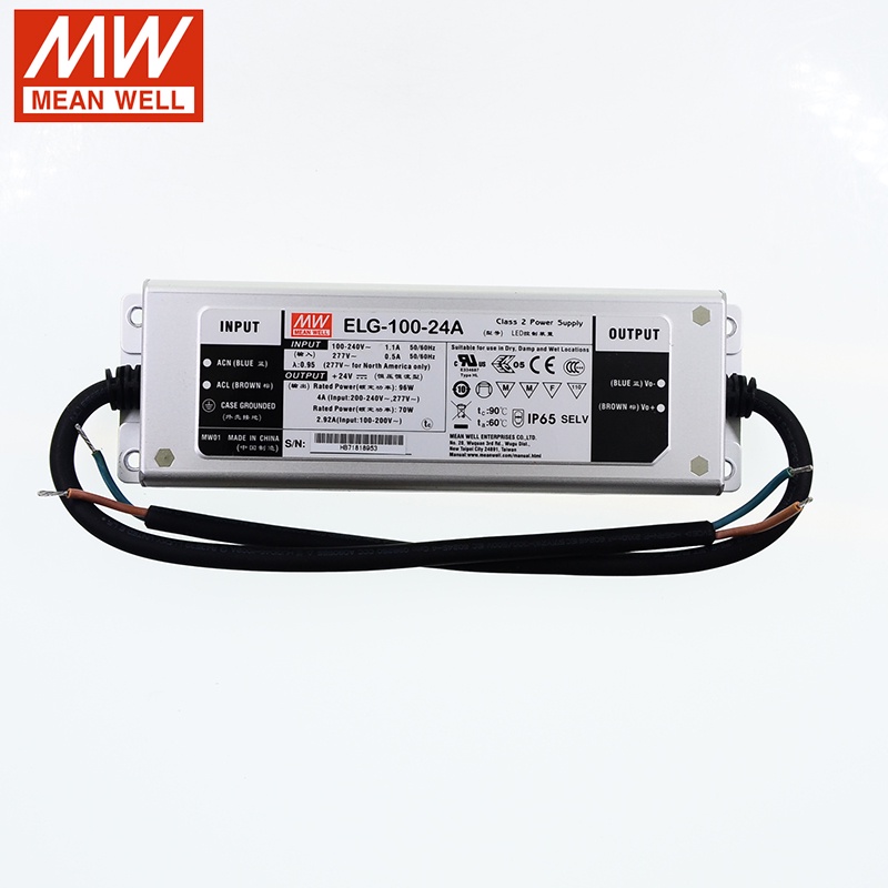 MEAN WELL ELG-100-24A-3Y 96W 4A 24V LED Power Supply 110V220V AC To 24V DC 4A Waterproof IP65 ...