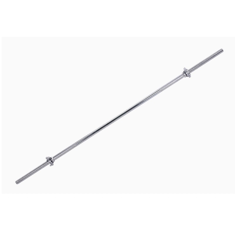 Marshal Fitness Threaded Chrome Barbell Bar, 1 Inch Barbell Diameter ...