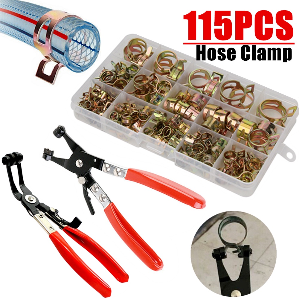 115pcs hose clip hose clamp spring clip paip klip pipe clamp set box ...