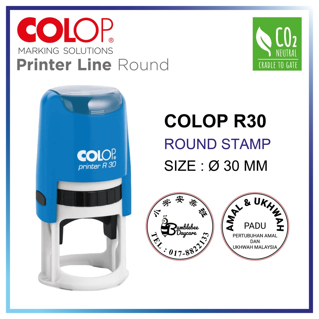 COLOP ROUND SELF-INKING STAMP ROUND CHOP COP BULAT ROUND RUBBER STAMP ...