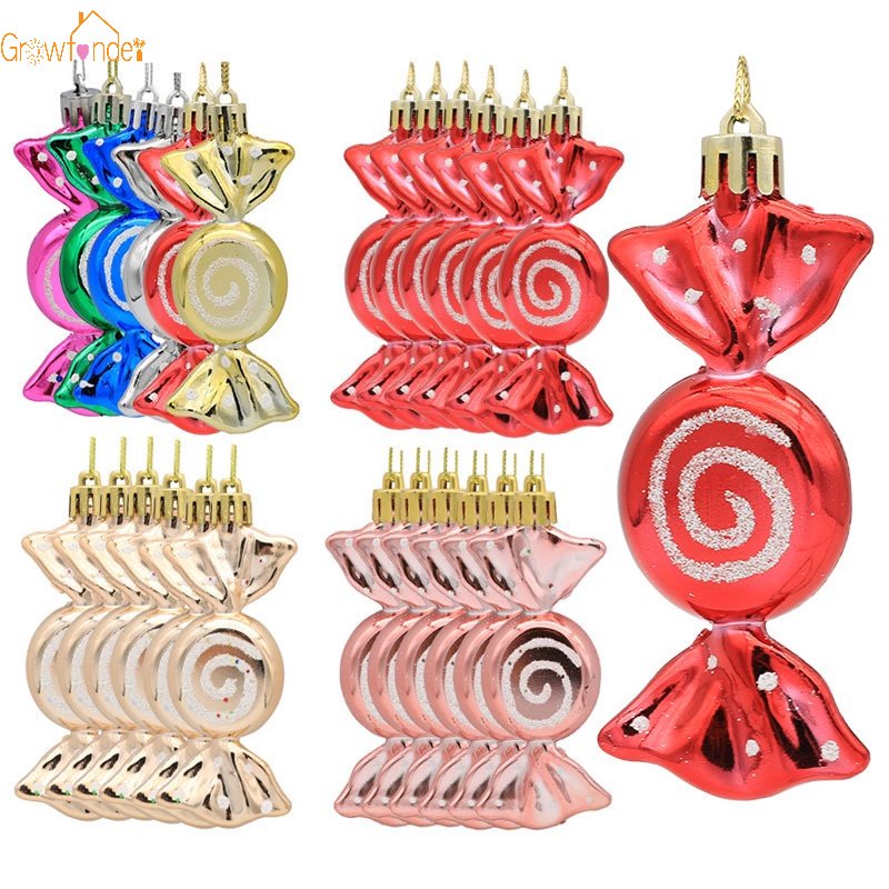 6pcs DIY Round Sweets Candy Xmas Tree Hanging Pendant Cute Lollipop ...