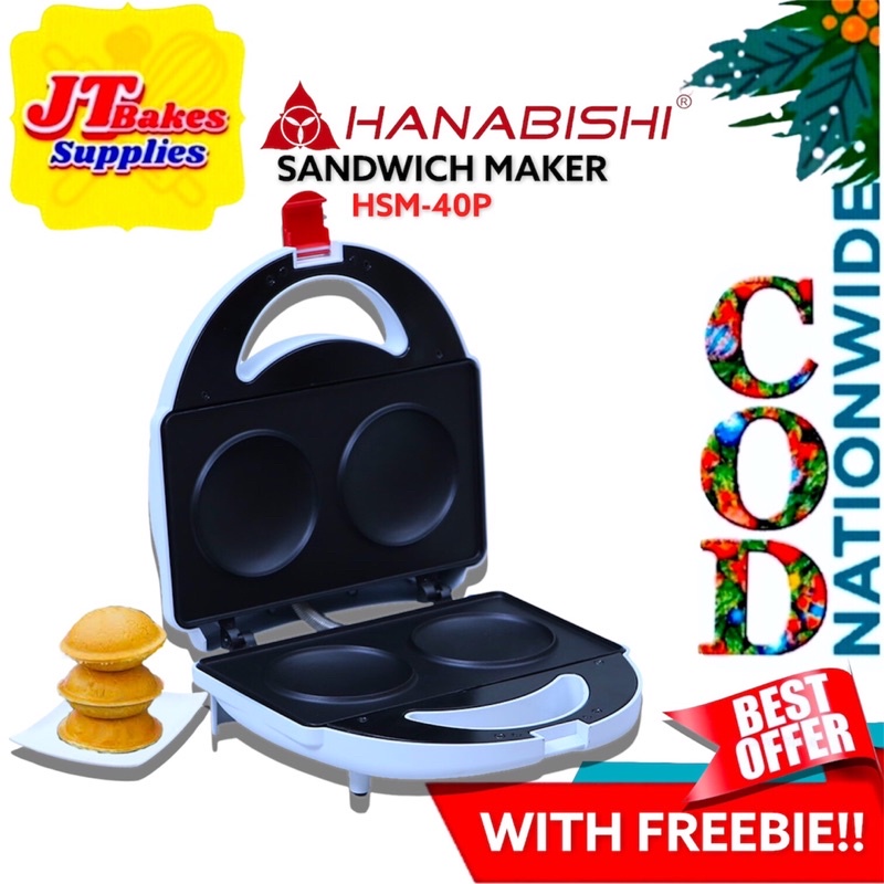 Hanabishi Sandwich Maker HSM40P Pancake/Burger Maker with Freebie ...