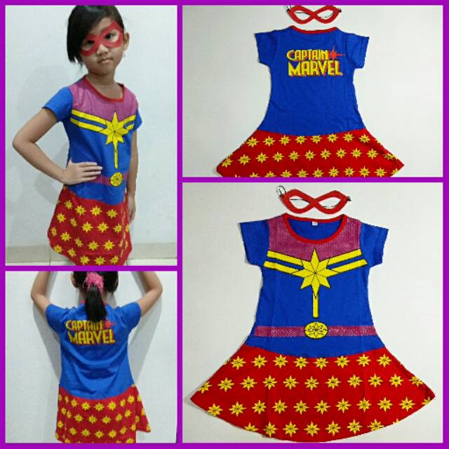 Marvel Superhero Captain Avengers Costume Dress for Girls | Shopee ...