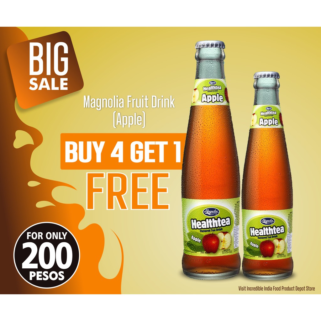Magnolia Fruit Drink - Apple (HealthTea) Buy 4 Get 1 Free | Shopee ...