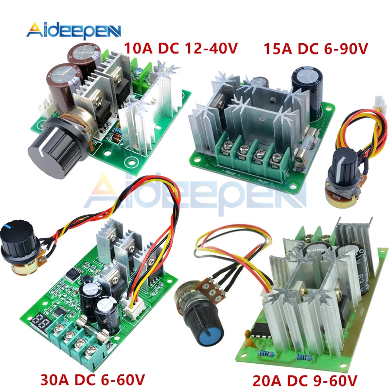 DC 6-60V 6-90V 9-60V 12-40V 10A 15A 20A 30A PWM DC Motor Speed Controller Module Adjustable ...