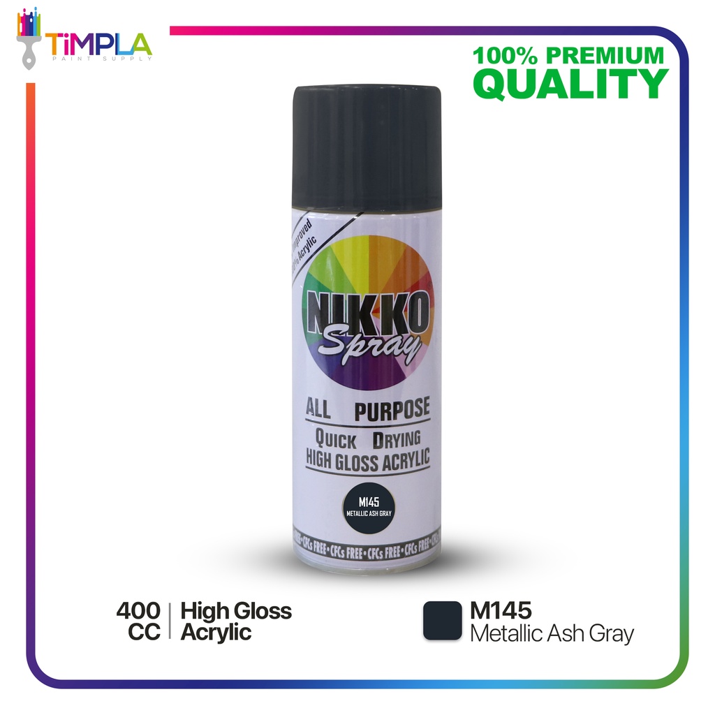 Nikko Spray Paint M145 Met. ash gray All Purpose Quick Drying High ...
