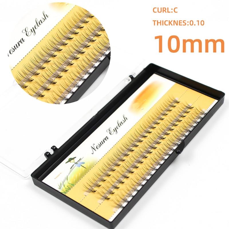 10D Natural False Eyelashes DIY Individual Lashes 0.10mm 10Root/cluster ...