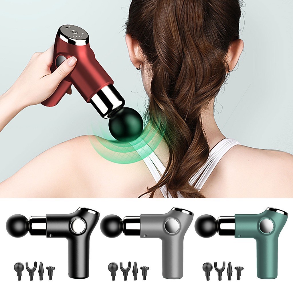 Portable Massage Gun Mini Mute Fascial Gun Muscle Exercise Massager USB ...