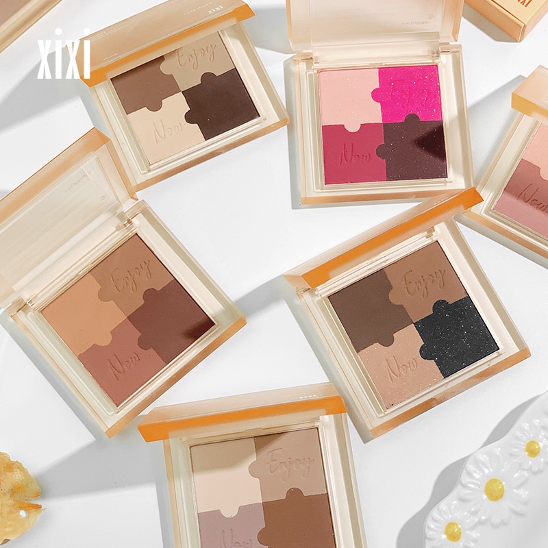 Xixi Jigsaw Puzzle Four-color Eyeshadow Palette Pearlescent Matte Fine ...