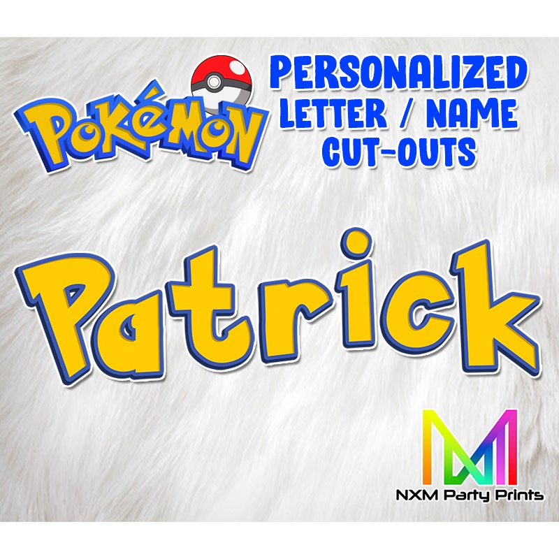 [1QTY = 1LETTER] POKEMON Name Letter Cutout Banner Backdrop diy party ...