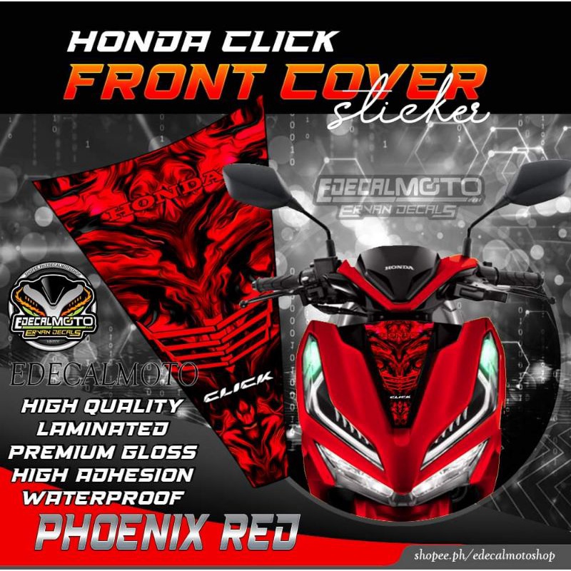HONDA CLICK V2 FRONT COVER DECAL STICKER | Shopee Philippines