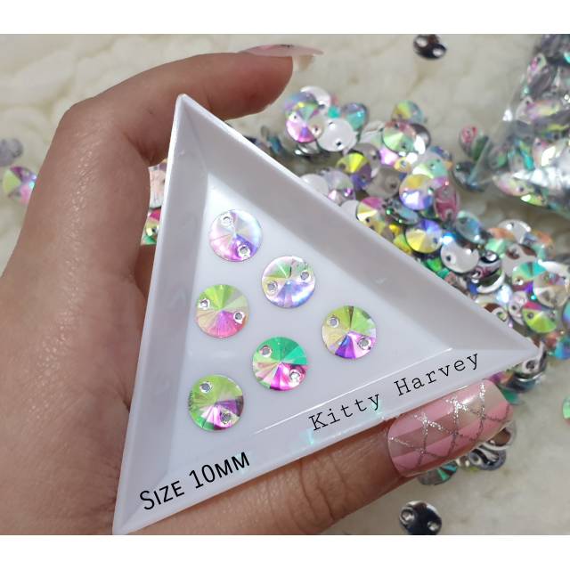 SEQUIN | Diamond sewing round glitter AB contents 100 | Shopee Philippines