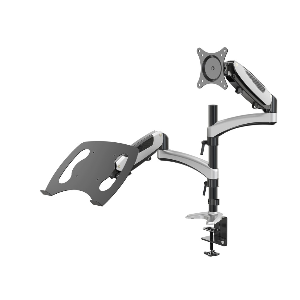 Dual Monitors OR 2 in1 Monitor & Laptop Mount Stand with 2 Swing Arms ...