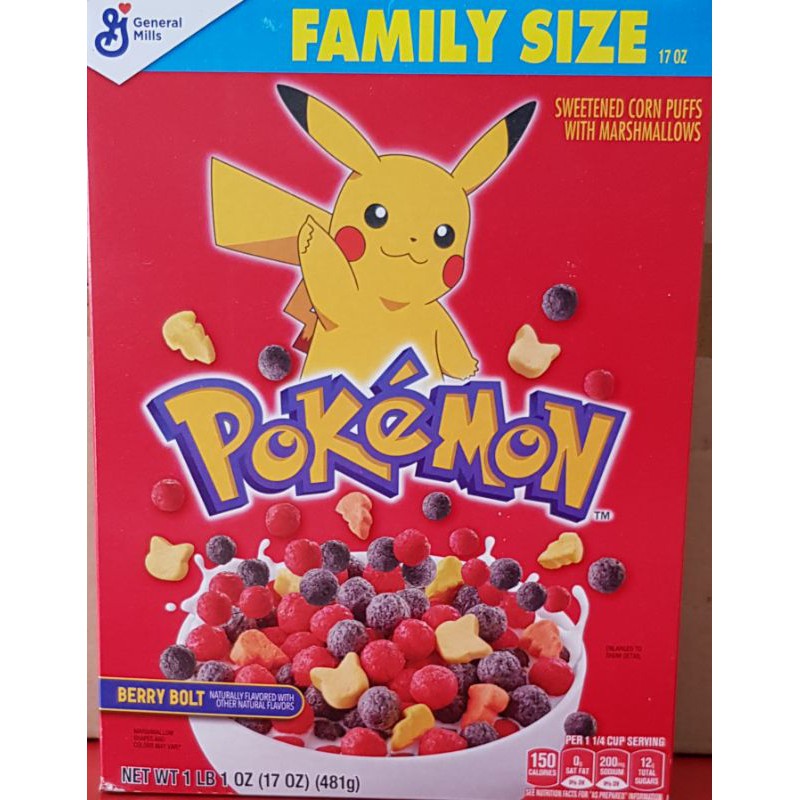 General MILLS Pokemon Berry Bolt cereal puff Pokemon USA 481 gr ...