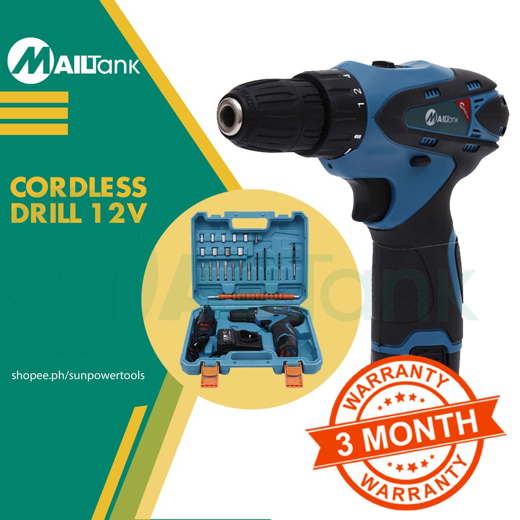 MAILTANK 12v High Quality Cordless Drill Set Electric Hand Drill Power ...