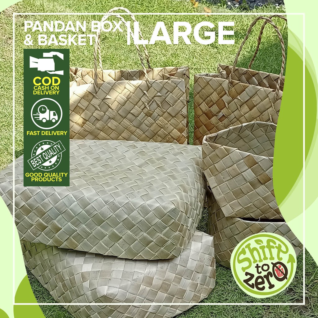 Large Size: Eco Pandan Planter Pot / Organizer / Bayong / Tampipi Box ...