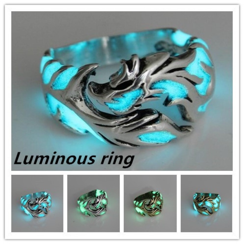 Adjustable Unisex Luminous Dragon Finger Rings for Men Women Rings Glow ...
